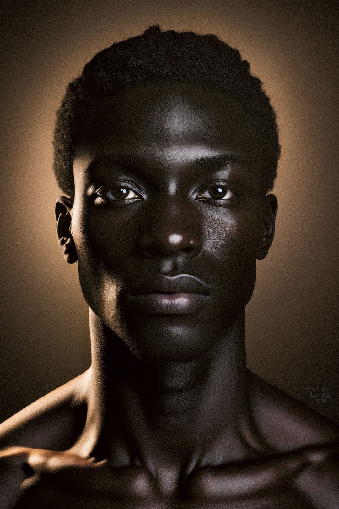 Noir Enigma Stunning Black Man Portrait African Man Fine Art Print ...