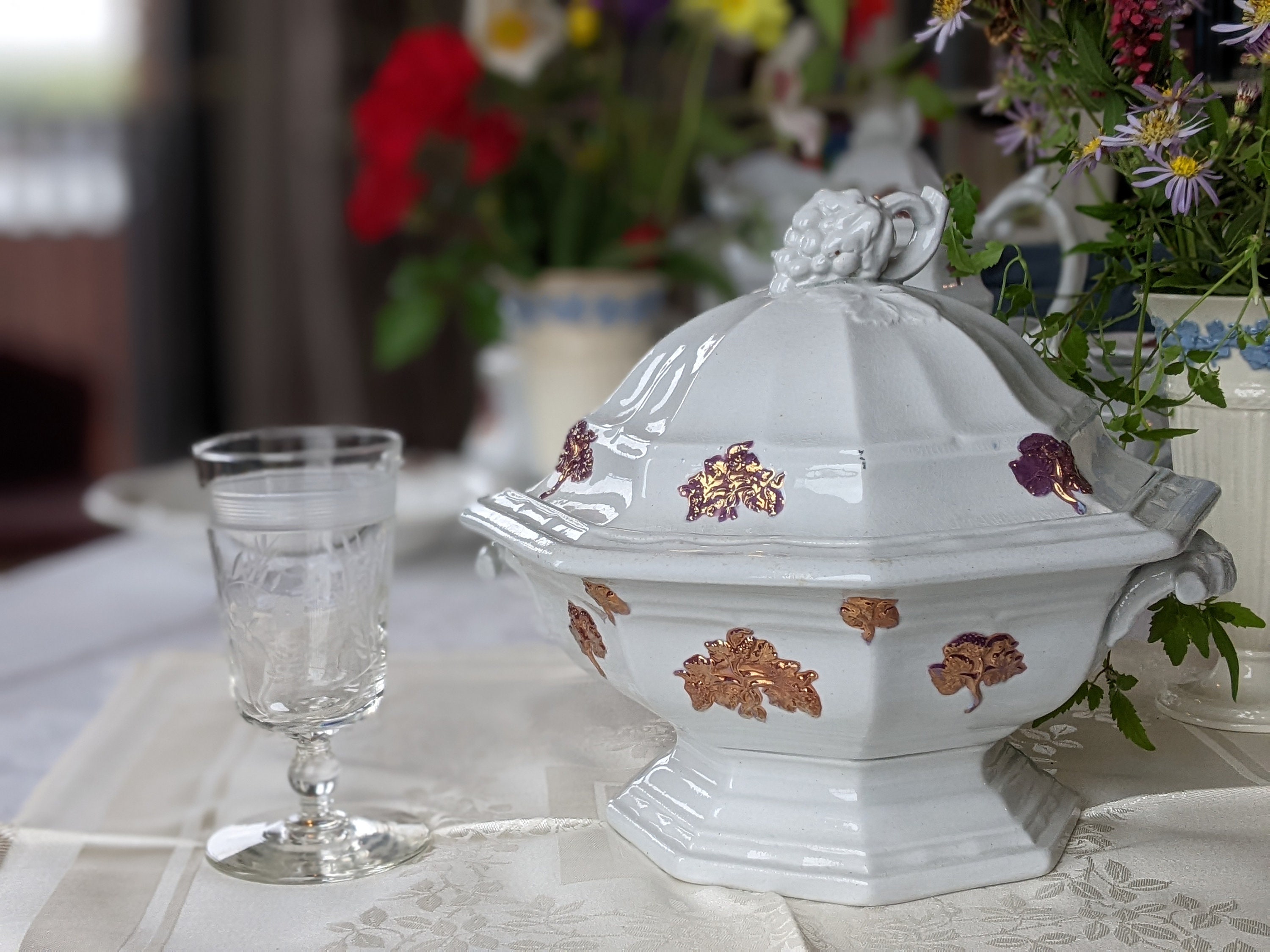 Edward Walley Ironstone Chelsea Grape Luster China Tableware - Etsy