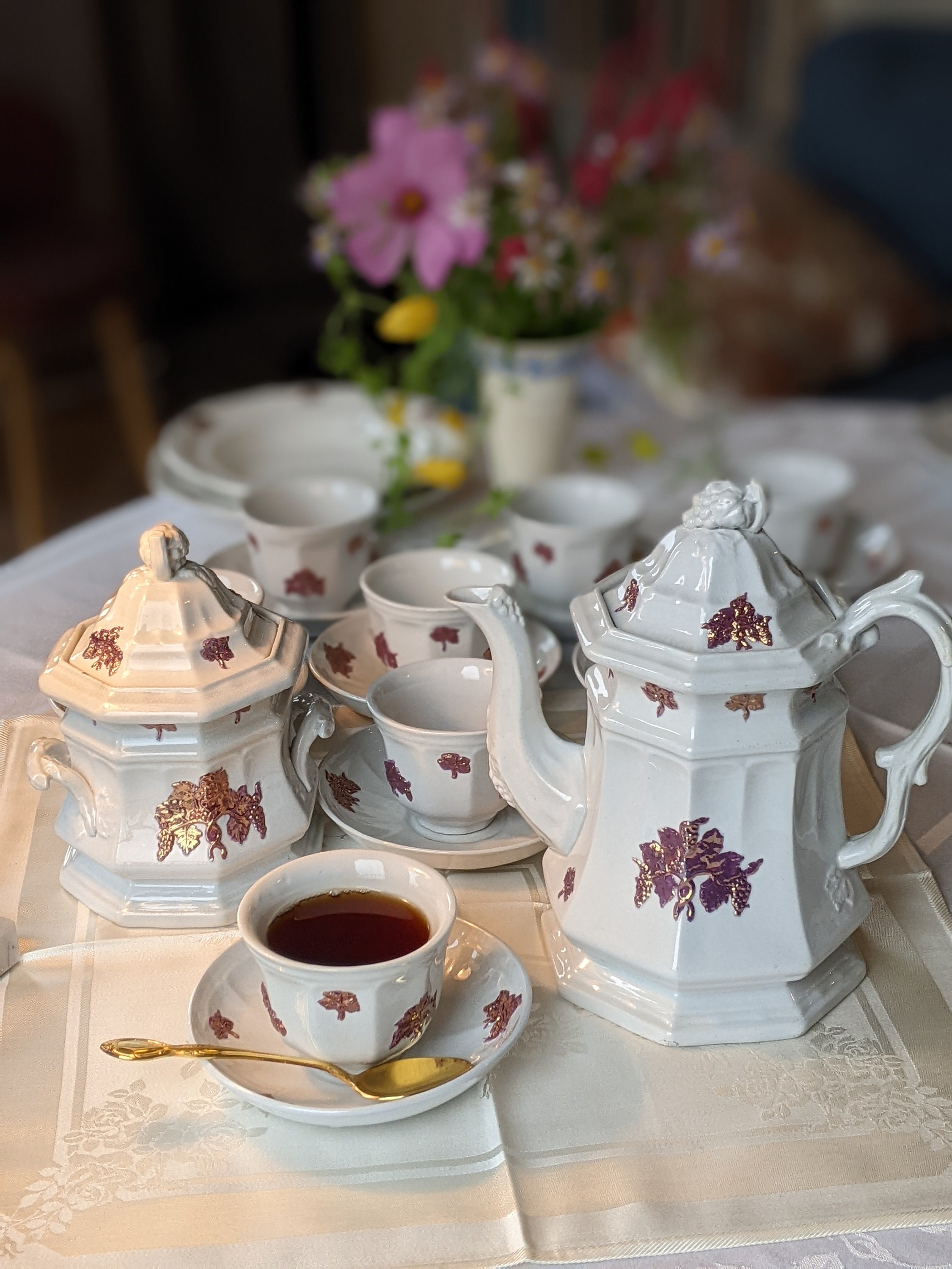 Edward Walley Ironstone Chelsea Grape Luster China Tableware - Etsy