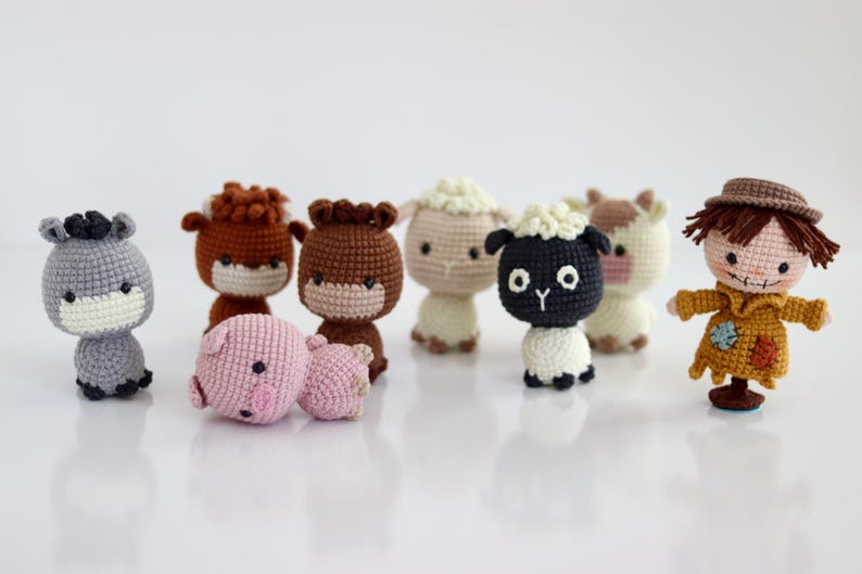 Eng Crochet Pattern Farm Friends and Scarecrow - Etsy