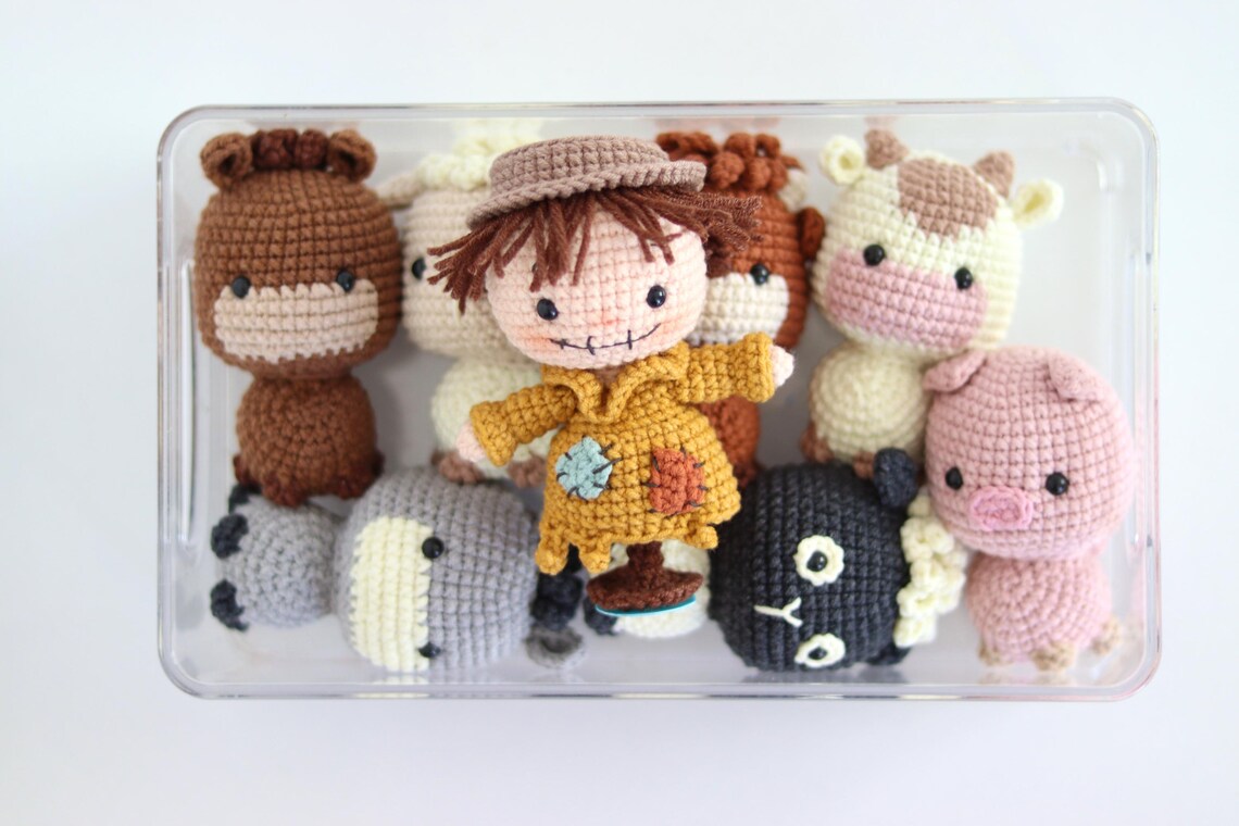 Eng Crochet Pattern Farm Friends and Scarecrow - Etsy