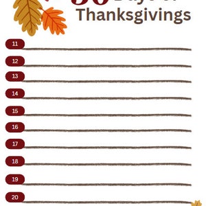 30 Days of Thanksgivings Printable | Gratitude Journaling | Fall ...