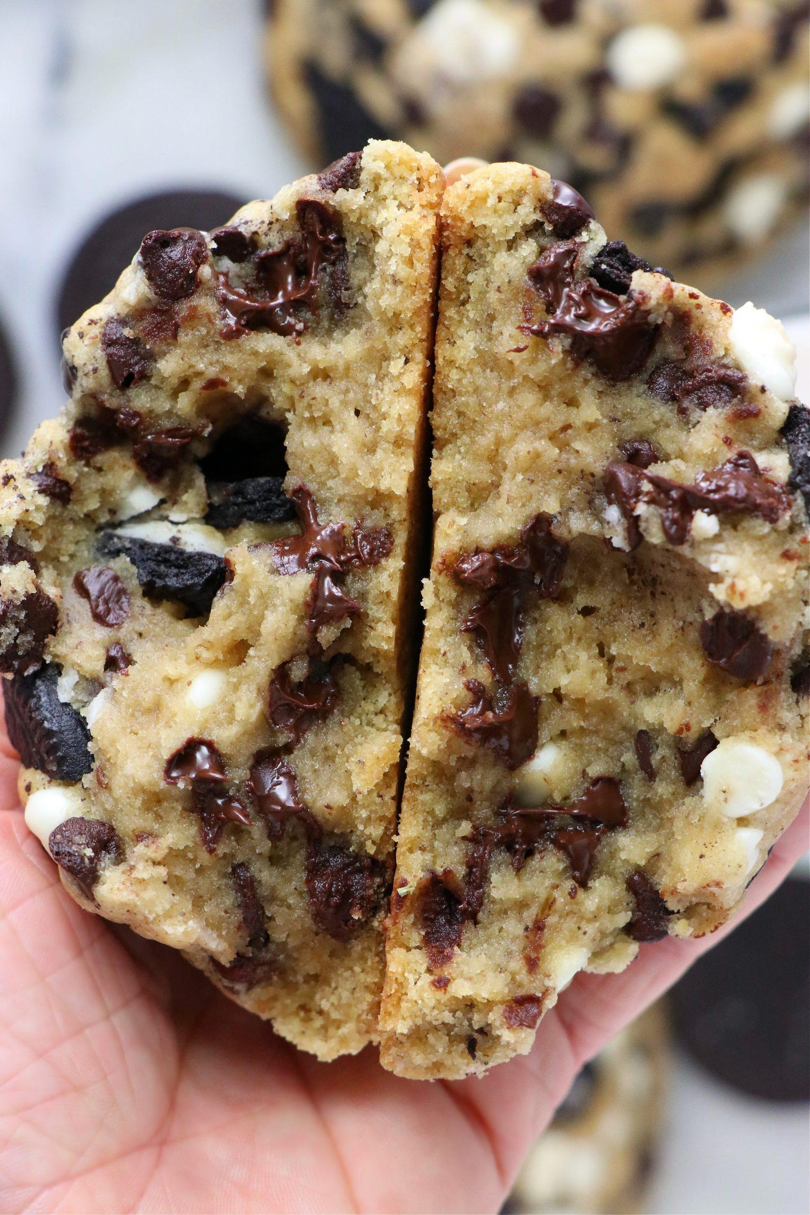 Vegan Levain Style Cookies and Cream Cookies Homemade Cookies Gourmet ...