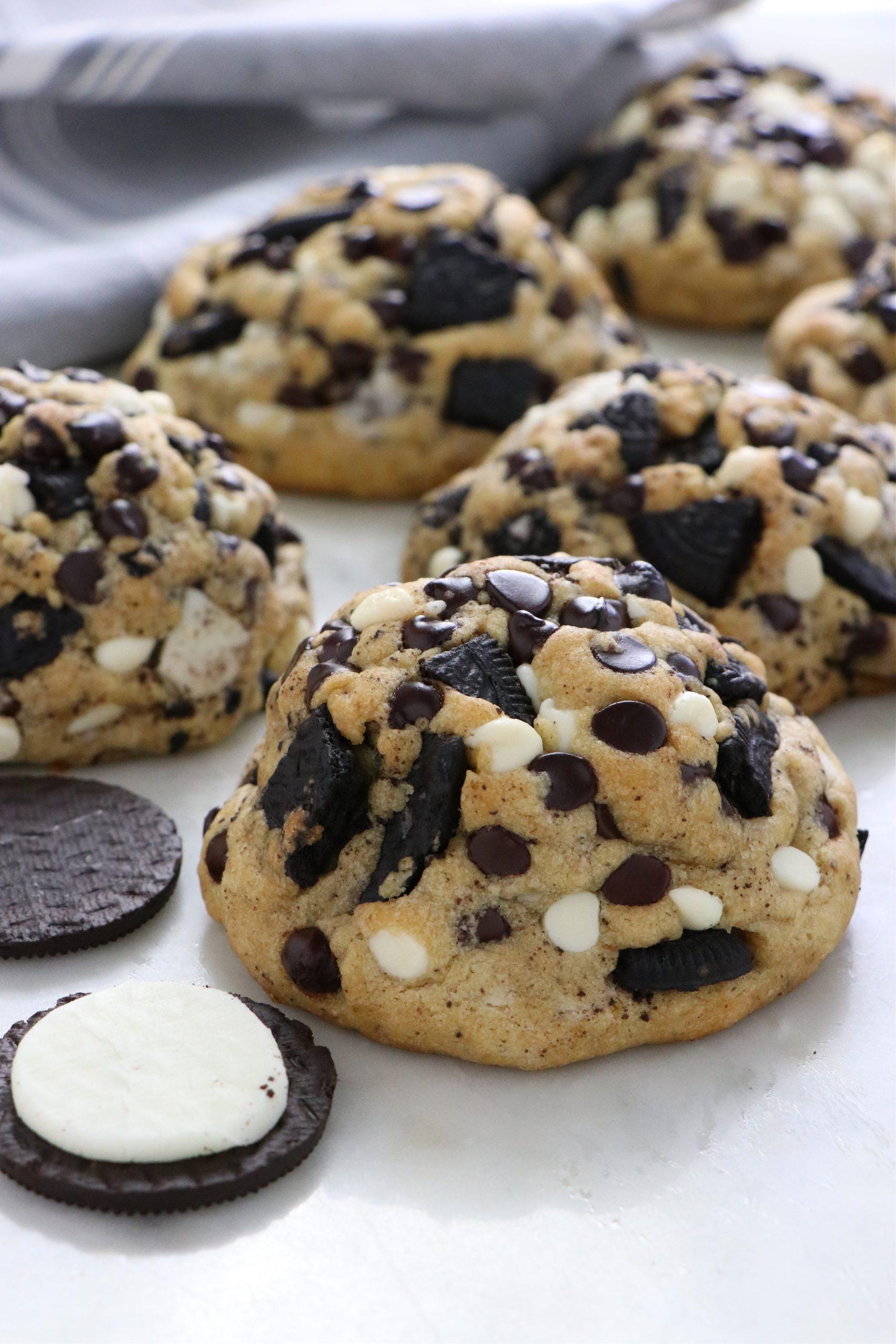 Vegan Levain Style Cookies and Cream Cookies Homemade Cookies Gourmet ...