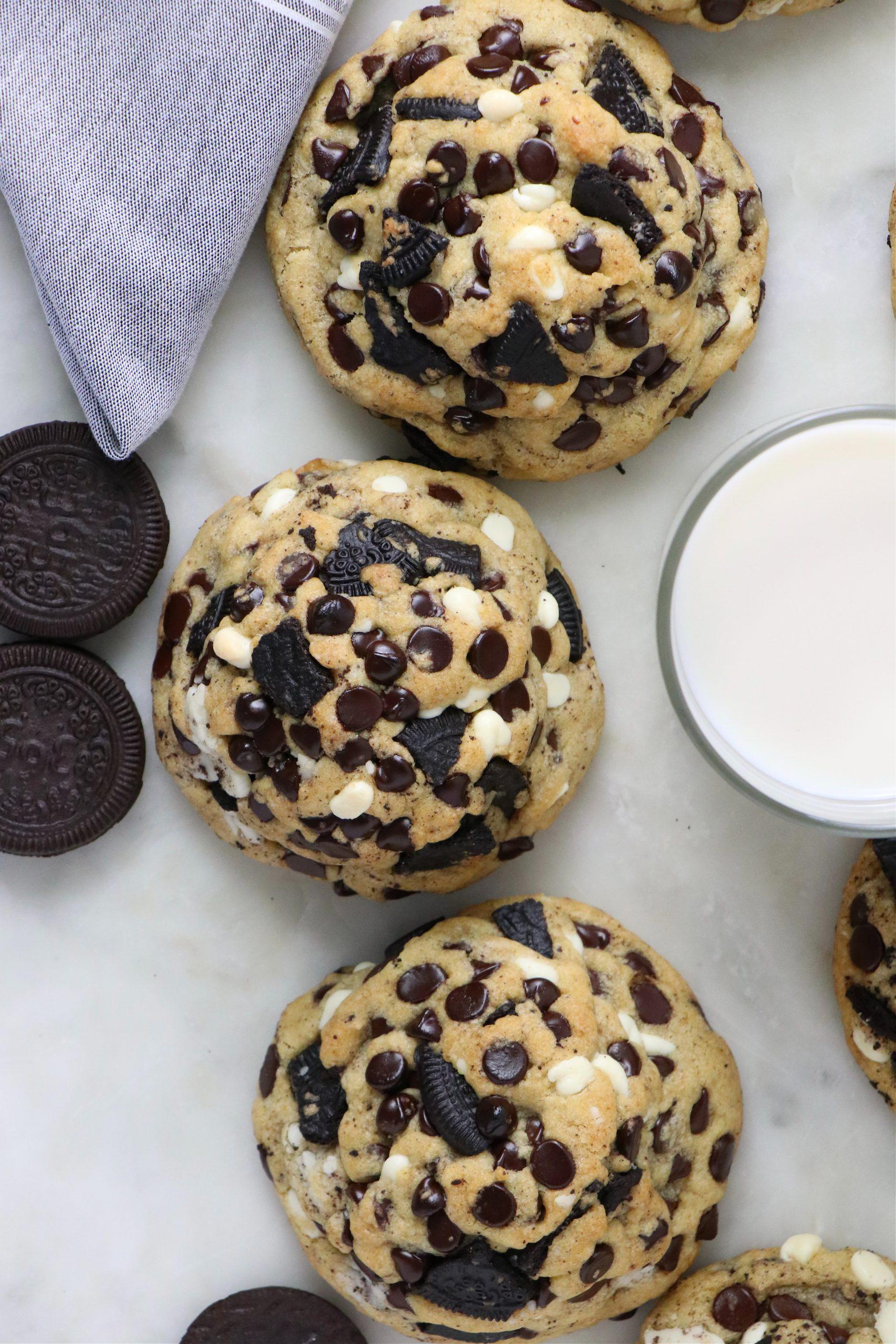 Vegan Levain Style Cookies and Cream Cookies Homemade Cookies Gourmet ...