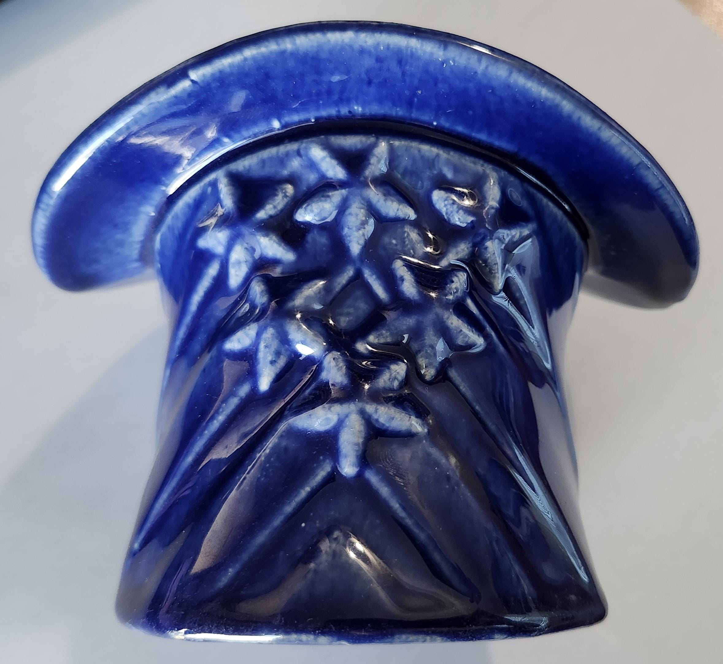 RARE Cobalt Blue Mccoy Pottery Uncle Sam Top Hat Planter - Beautiful ...
