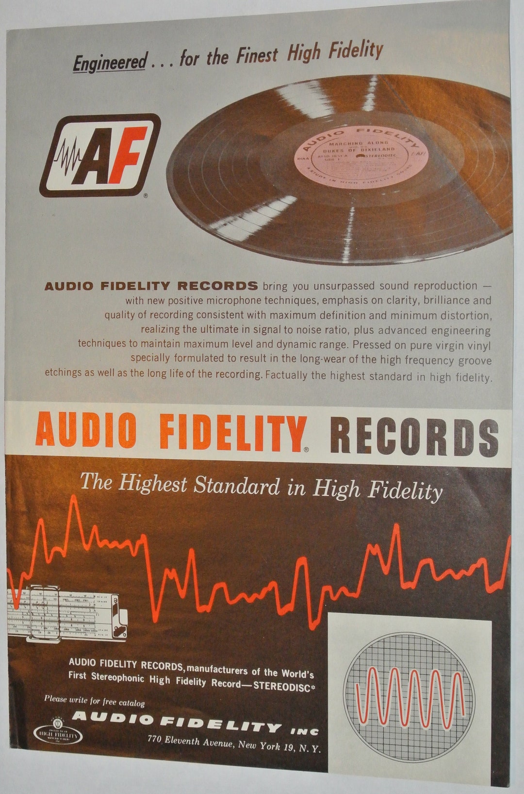 1958 Audio Fidelity Records Sales Catalog & Price List - Etsy