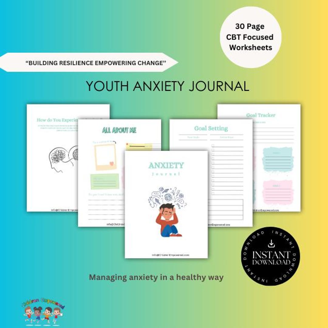 Youth Anxiety Journal Printable Mental Health Resource & Anxiety Relief ...
