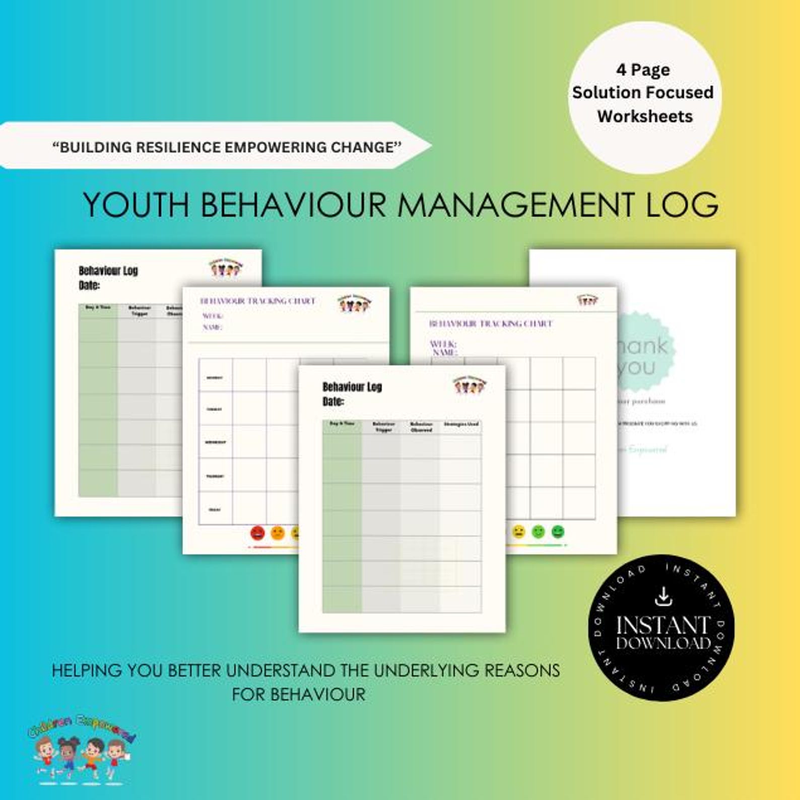 Youth Behaviour Management Log & Tracker | Printable Intervention ...