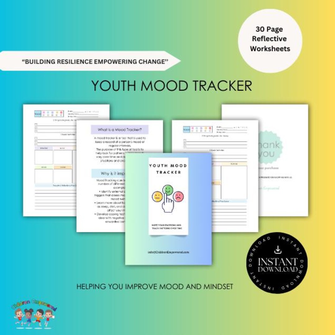 Youth Mood Tracker: Printable Mental Health Workbook (digital Download ...