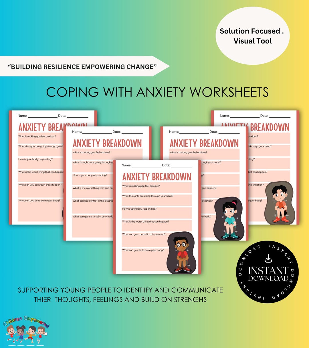 Editable Children’s Anxiety Worksheet | Youth Mental Health Resource ...