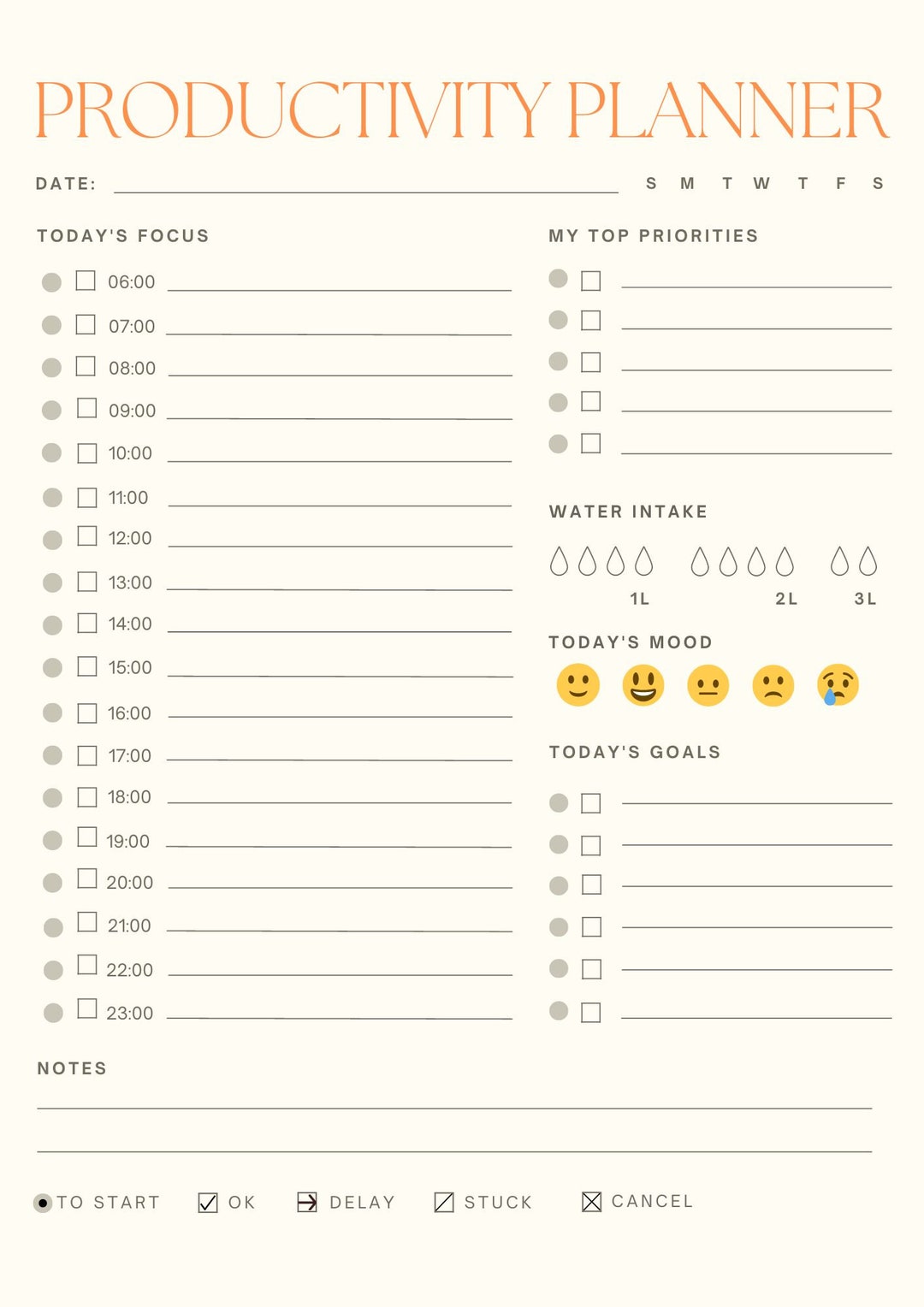 Daily Self-care Productivity Printable Planner Checklist - Etsy