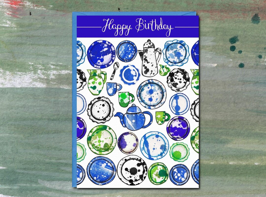 Pottery Birthday Card, Pottery Card, Ceramics Card, Pottery Throw Down ...