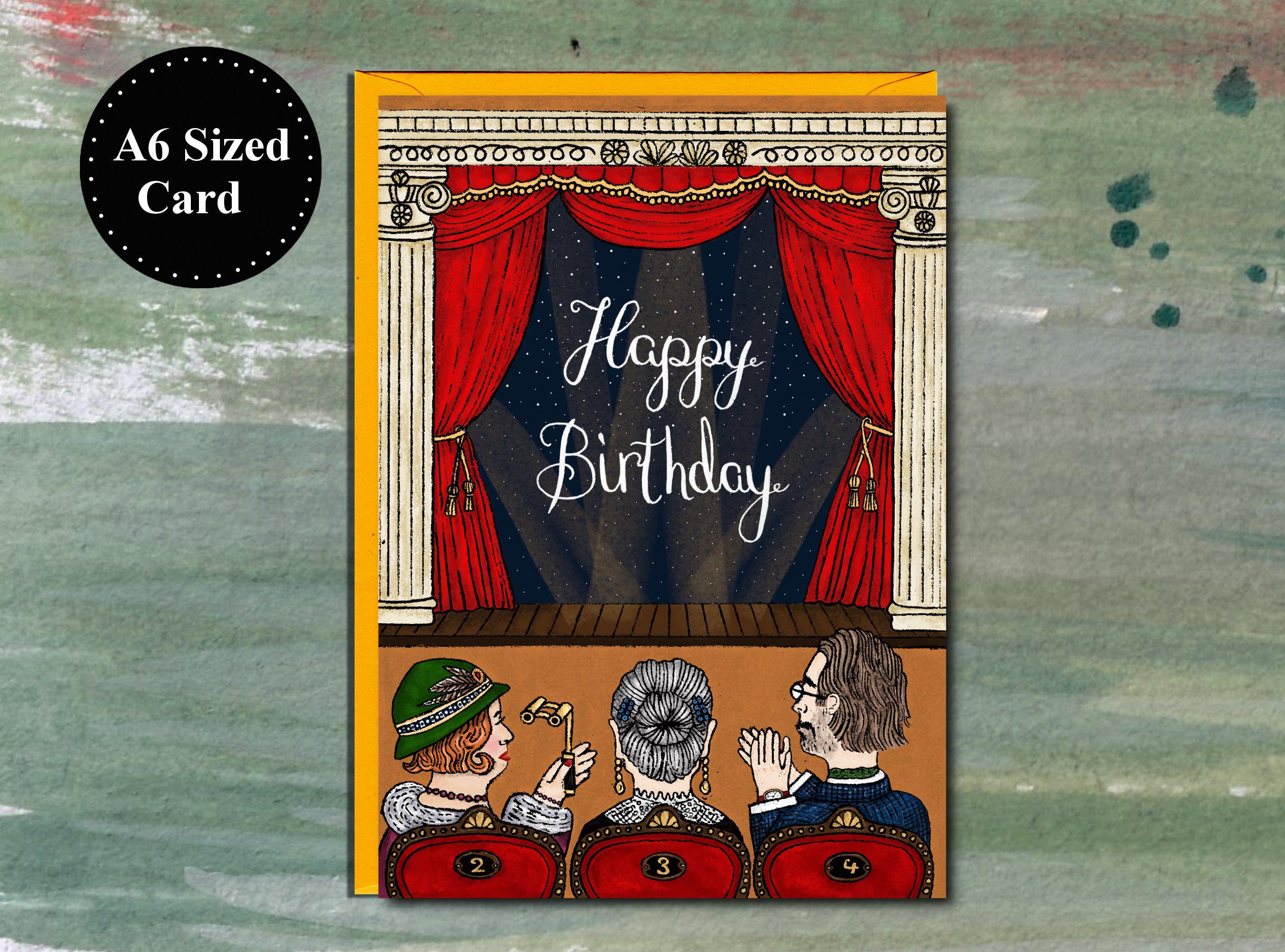 Theatre Birthday Card, Musical Theatre Birthday Card for Theatre Lovers ...