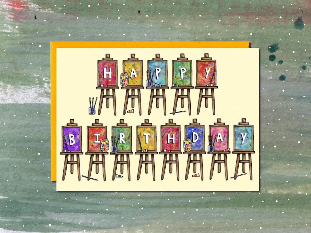 Artist Birthday Card, Art Happy Birthday Card, Art Student Birthday ...