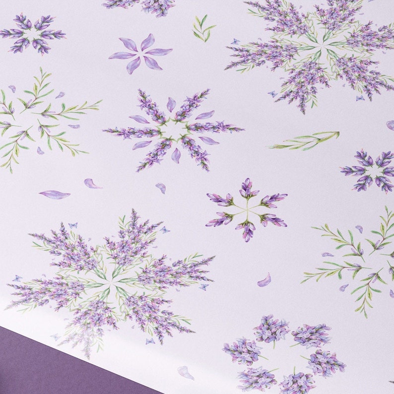 Lavender Purple Christmas Gift Wrapping Paper Rolls Botanic - Etsy