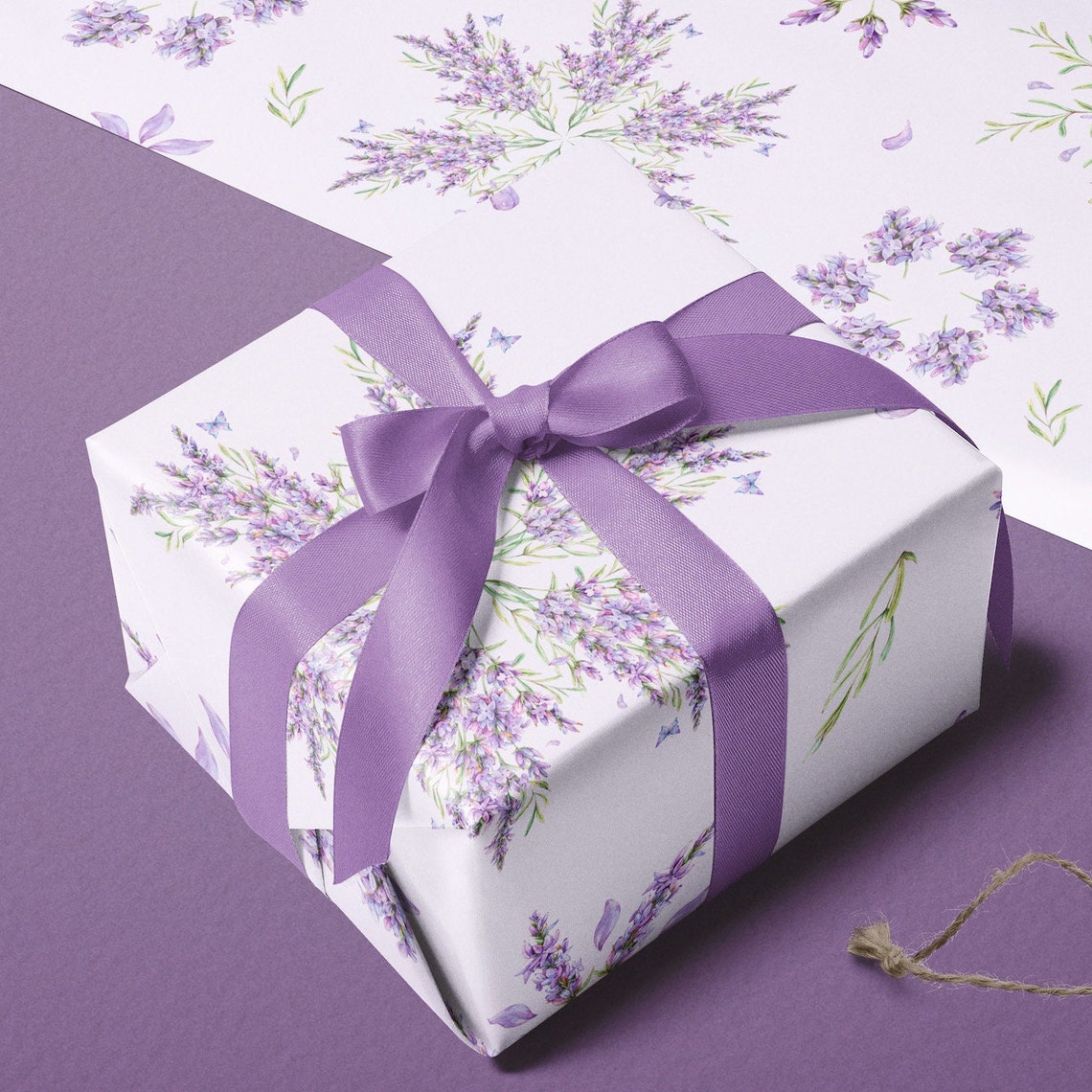 Lavender Purple Christmas Gift Wrapping Paper Rolls Botanic - Etsy