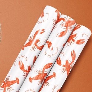 You're My Lobster Wrapping Paper Rolls | Crustacean Core Christmas Gift ...