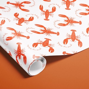 You're My Lobster Wrapping Paper Rolls | Crustacean Core Christmas Gift ...