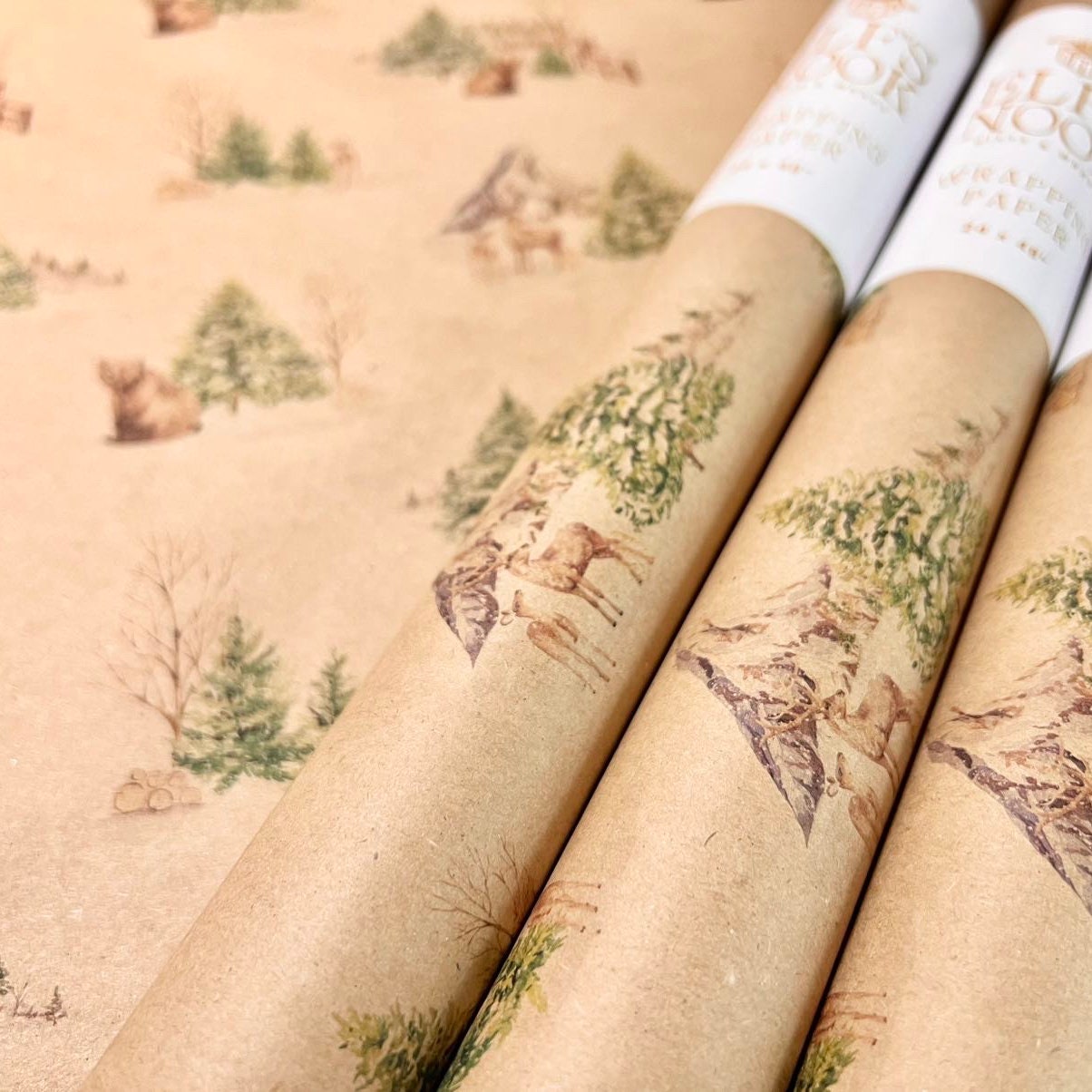 Watercolor Winter Animals Recycled Gift Wrapping Paper - Etsy