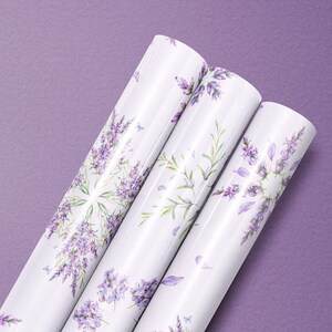 Lavender Purple Christmas Gift Wrapping Paper Rolls | Botanic Snowflake ...