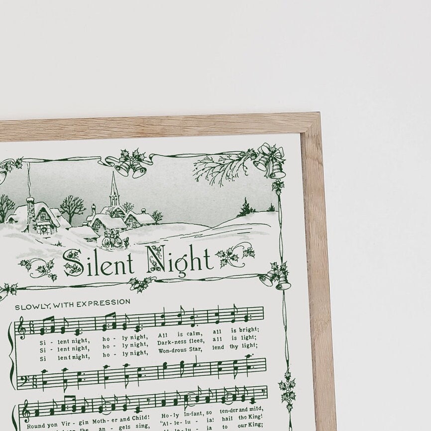 Vintage Christmas Sheet Music Silent Night