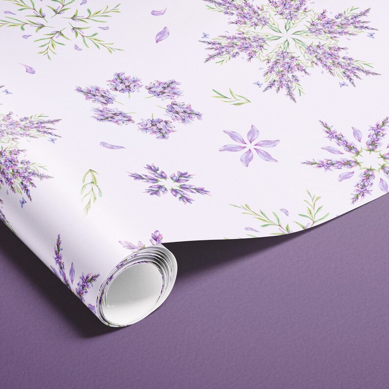Lavender Purple Christmas Gift Wrapping Paper Rolls Botanic - Etsy