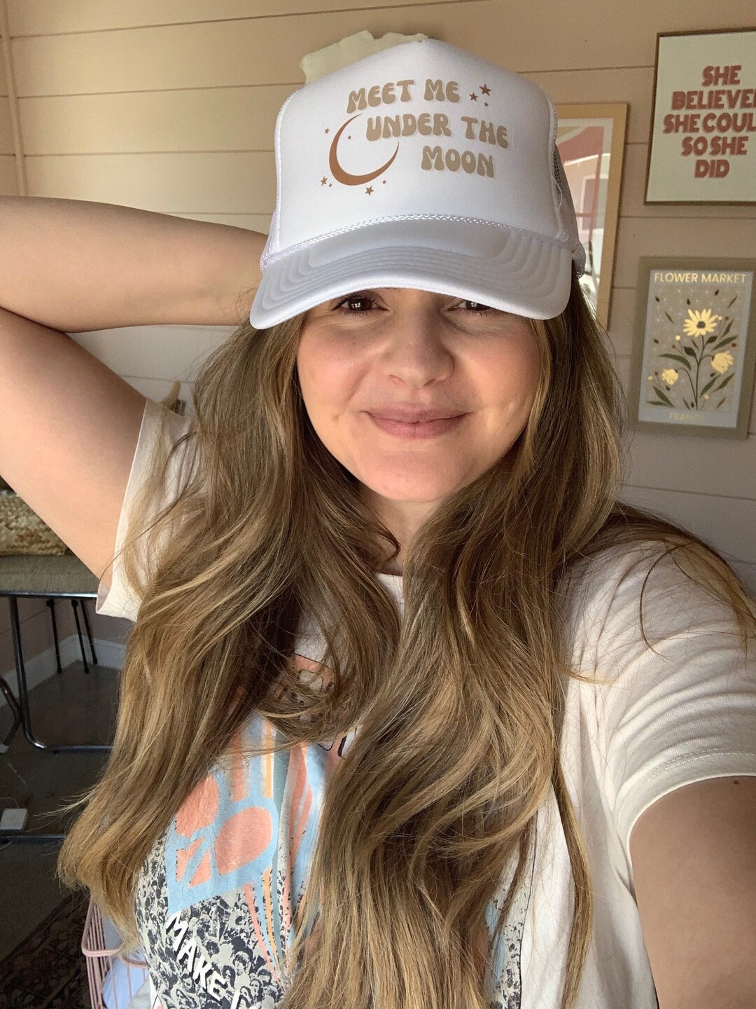 MOON TRUCKER HAT Meet Me Under The Moon Signature Slogan Unisex moon-trucker-hat-meet-me-under-the-moon-signature-slogan-unisex