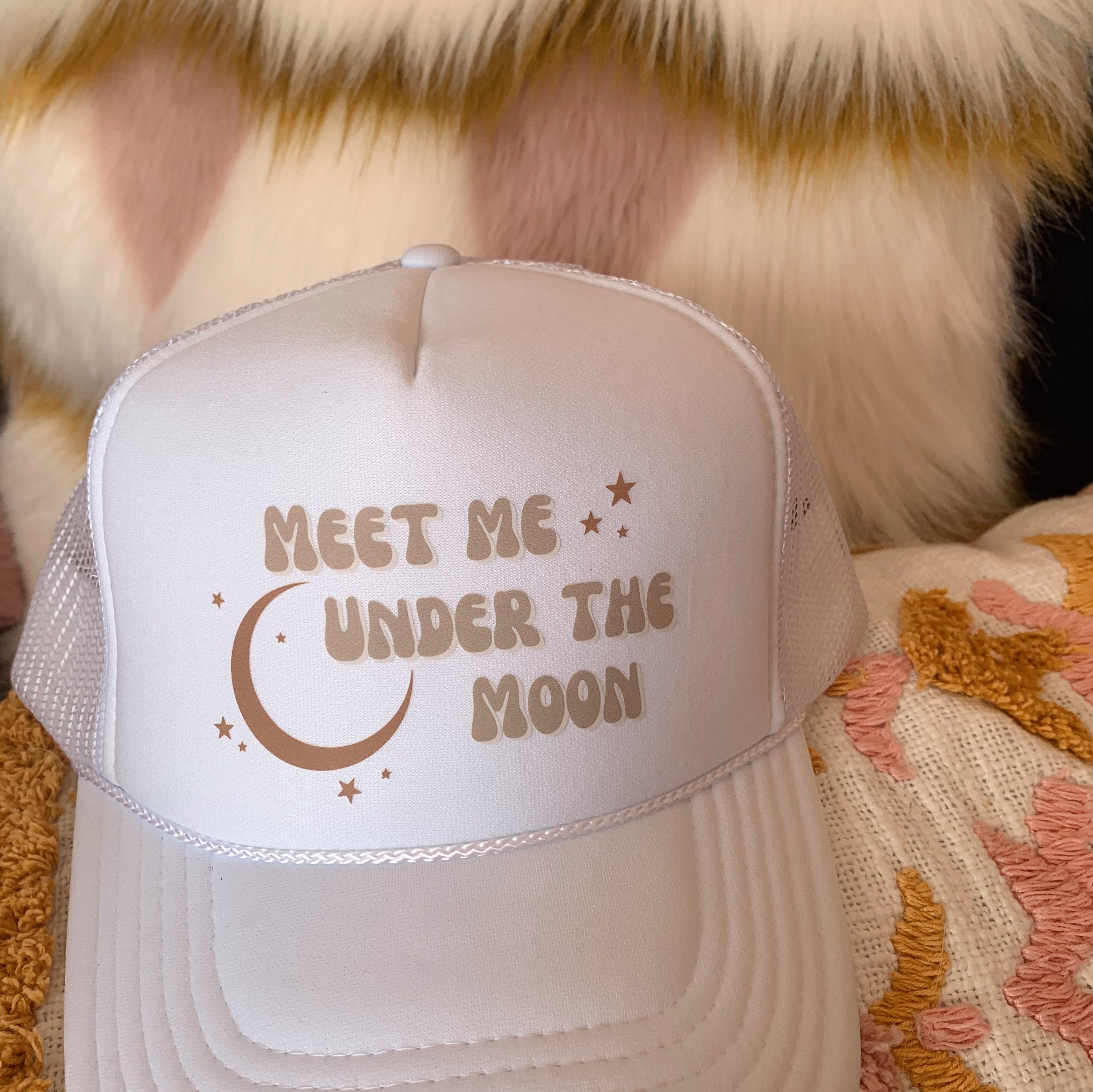 MOON TRUCKER HAT // Meet Me Under the Moon / Signature Slogan / Unisex ...