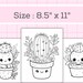 Kawaii Coloring Pages Vol. 4 50 Pages Cute Cactus and - Etsy