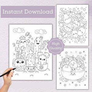 Kawaii Coloring Pages 50 Pages Cute Coloring Pages for Kids and Adults ...