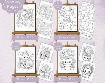 Kawaii Coloring Pages 50 Pages Cute Coloring Pages for Kids and Adults ...