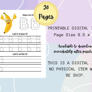 Letter B Tracing Pages | 20 Pages | for Kids Learning | Learn to Trace ...