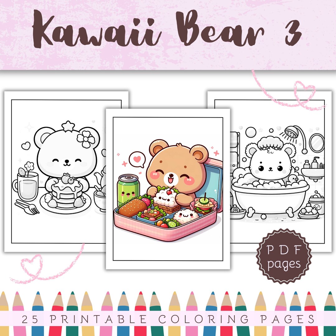 Coloring Pages for Kids and Adults Kawaii Coloring Book Kids Coloring ...