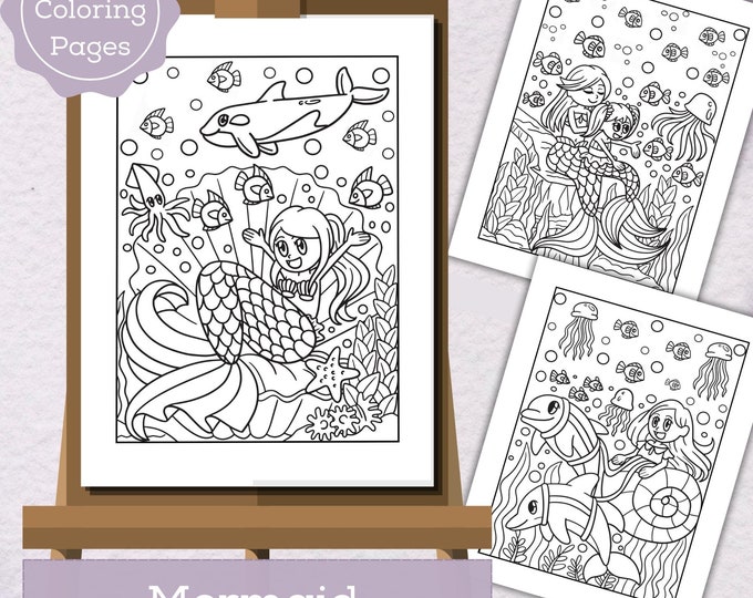 Laughing Mermaid Coloring Sheet - Etsy Canada