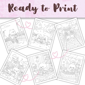 Kawaii Coloring Pages for Kids and Adults Cozy Coloring Pages Cute ...