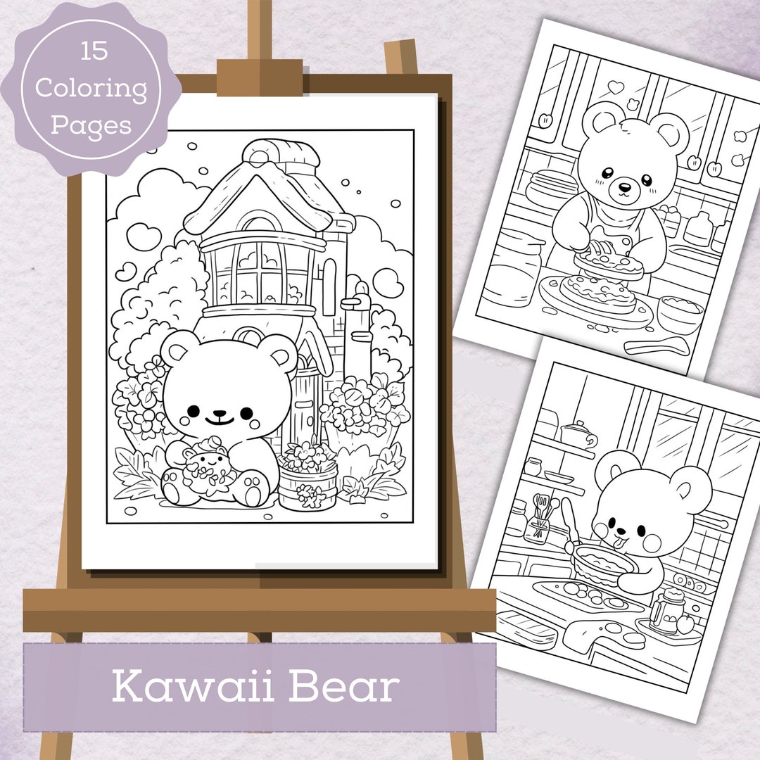 Kawaii Coloring Pages for Kids and Adults Cozy Coloring Pages Cute ...