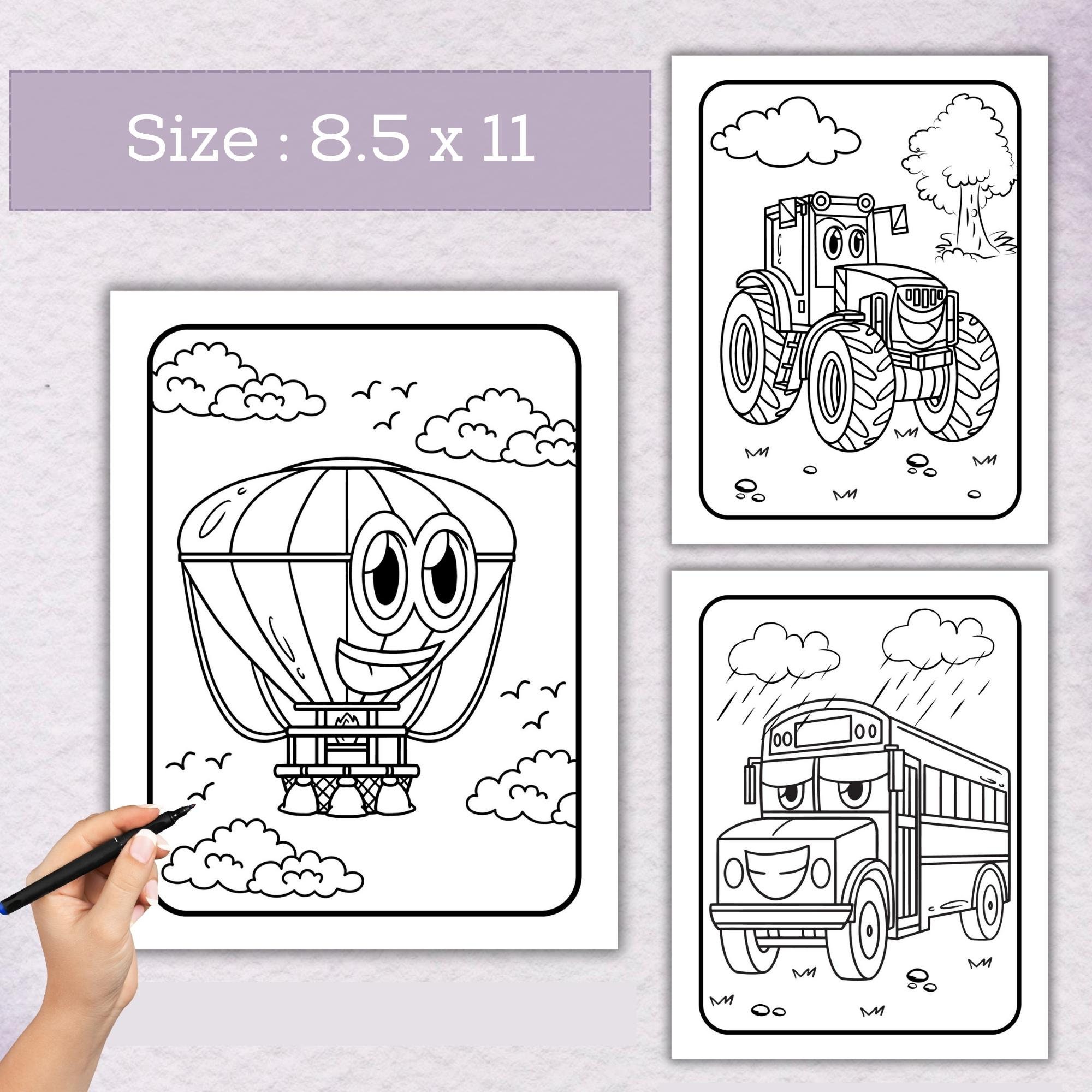 Vehicles Coloring Pages | 20 Pages | Cute Coloring Pages | for Kids and ...