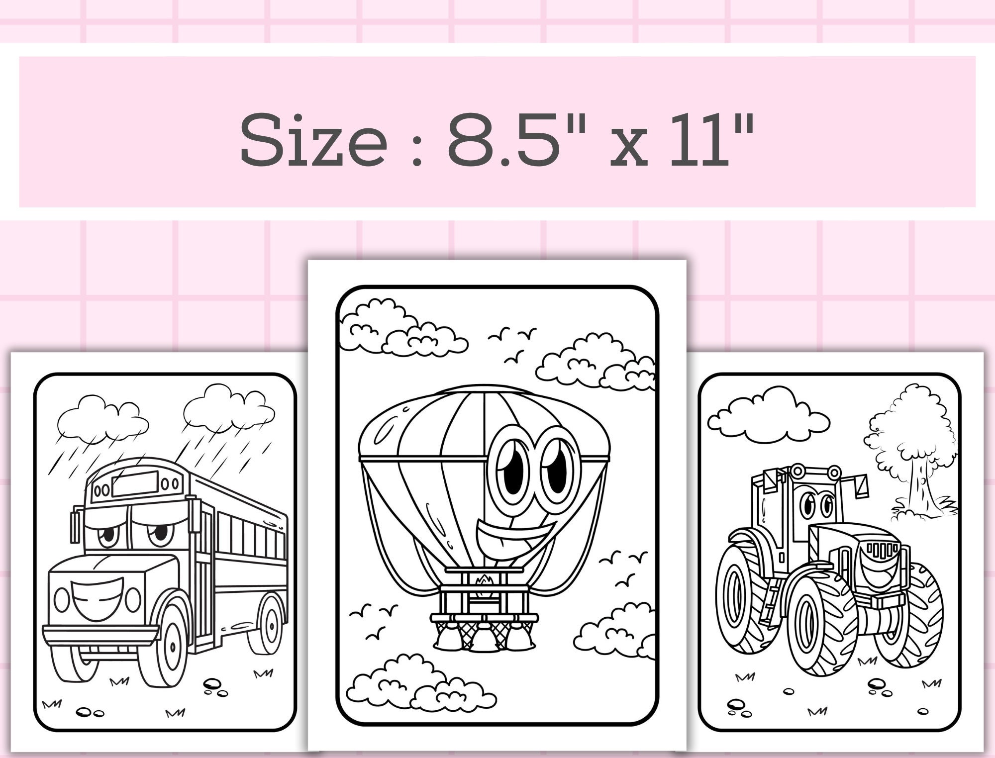 Vehicles Coloring Pages 20 Pages Cute Coloring Pages for - Etsy