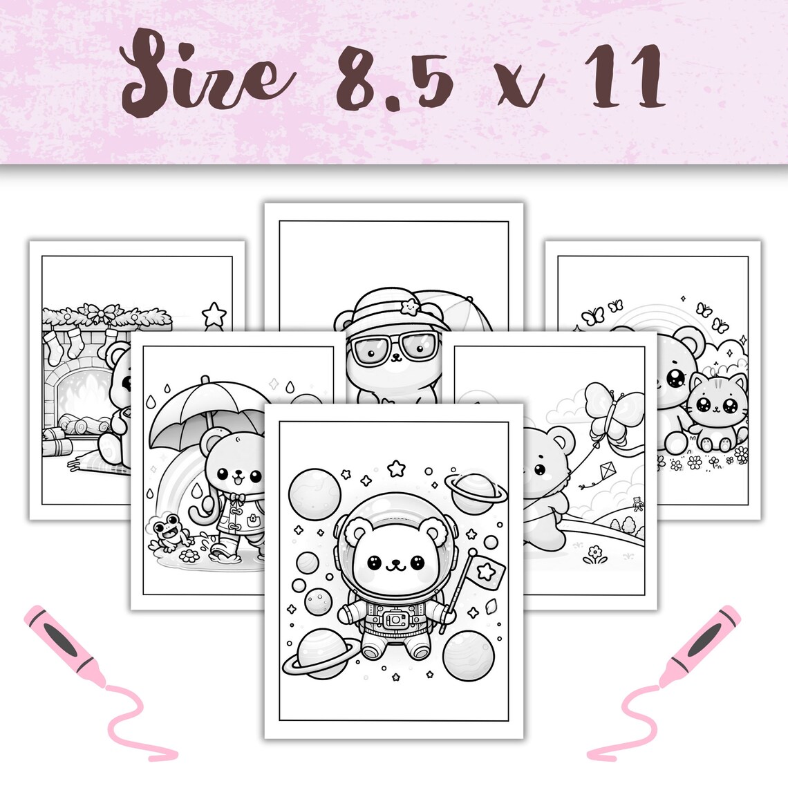 Coloring Pages for Kids and Adults Kawaii Coloring Book Kids Coloring ...