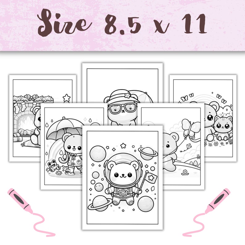 Coloring Pages for Kids and Adults Kawaii Coloring Book Kids Coloring ...