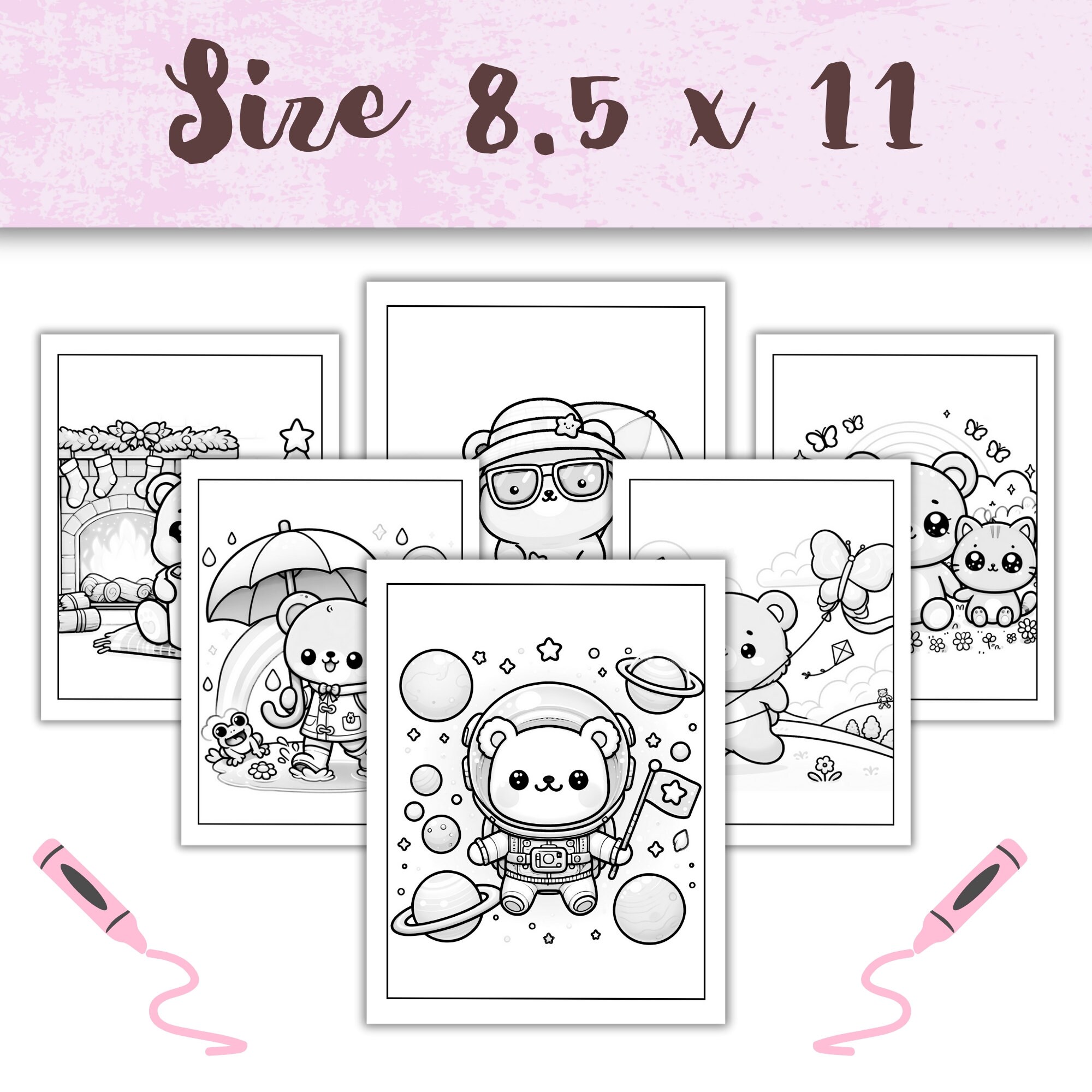 Coloring Pages for Kids and Adults Kawaii Coloring Book Kids Coloring ...