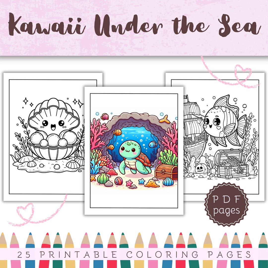 Kawaii Coloring Pages for Kids and Adults Kawaii Art Coloring Sheets ...