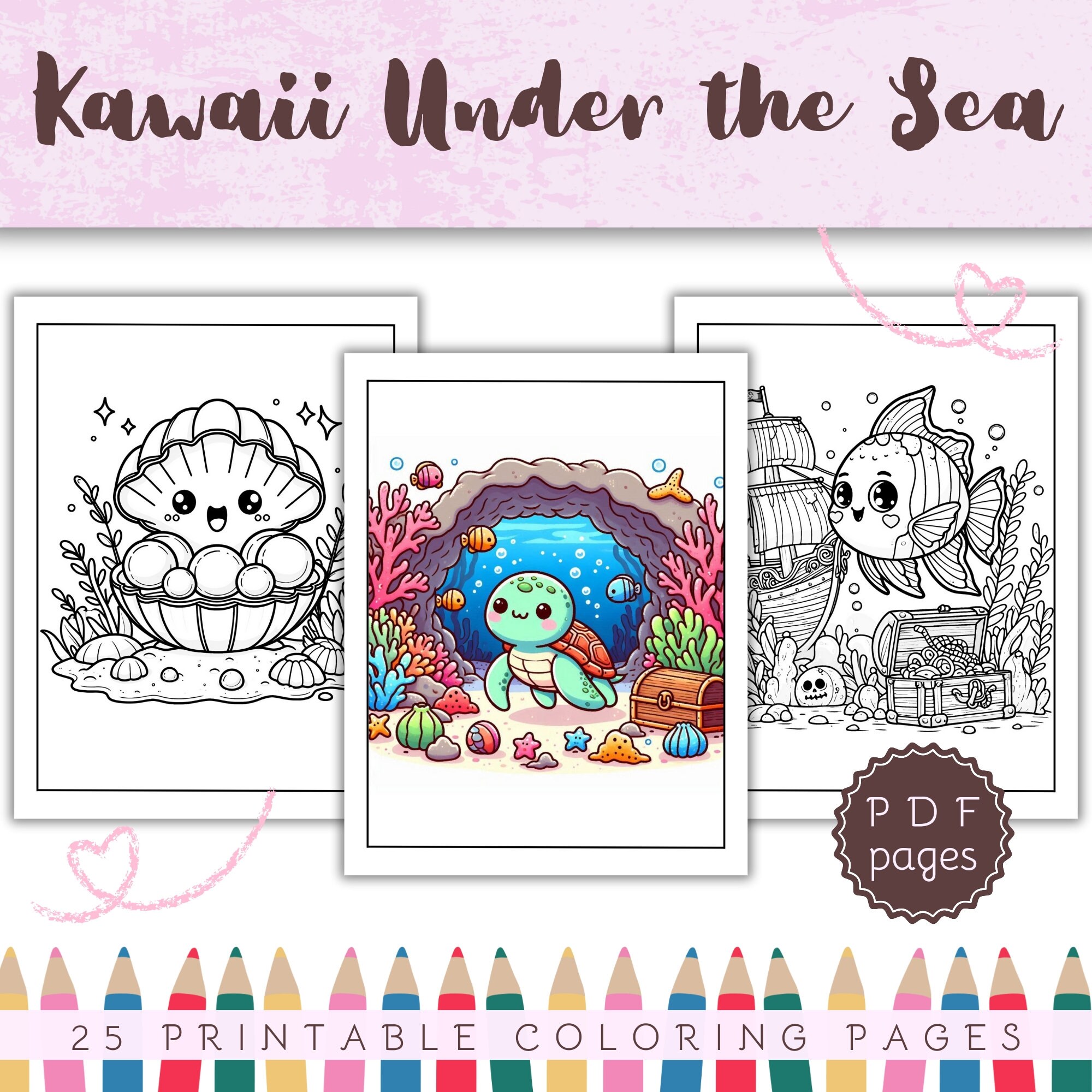 Kawaii Coloring Pages for Kids and Adults Kawaii Art Coloring Sheets ...