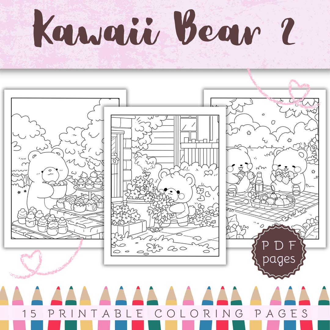 Kawaii Coloring Pages for Kids and Adults Cozy Coloring Pages Cute ...