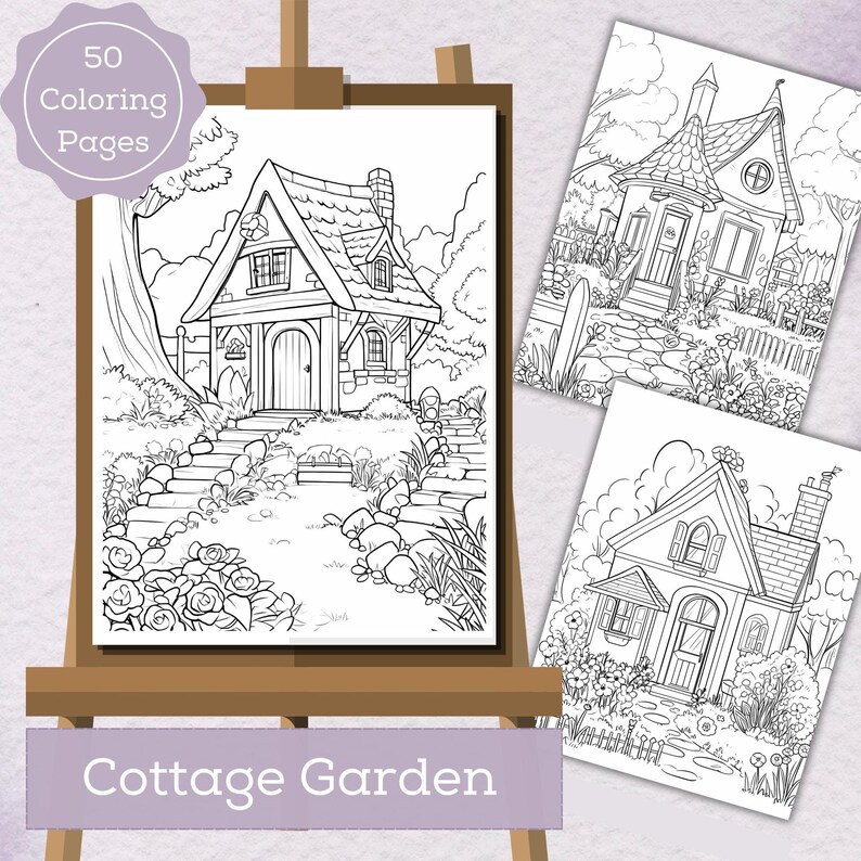 Cottage Garden Coloring Pages 50 Pages for Relaxation and Meditation ...