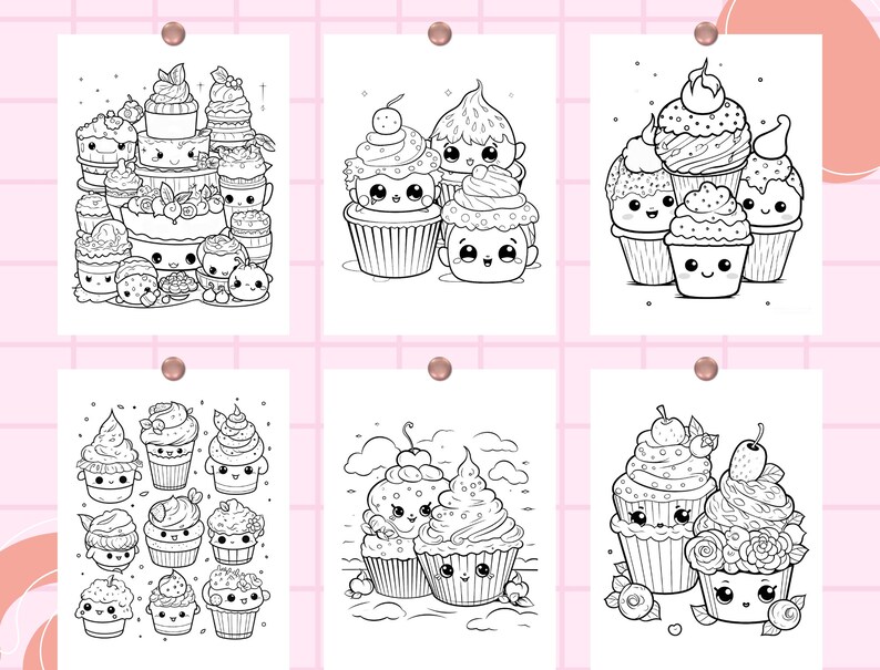 Kawaii Coloring Pages Vol. 3 Cute Sweet Treats 50 Pages - Etsy
