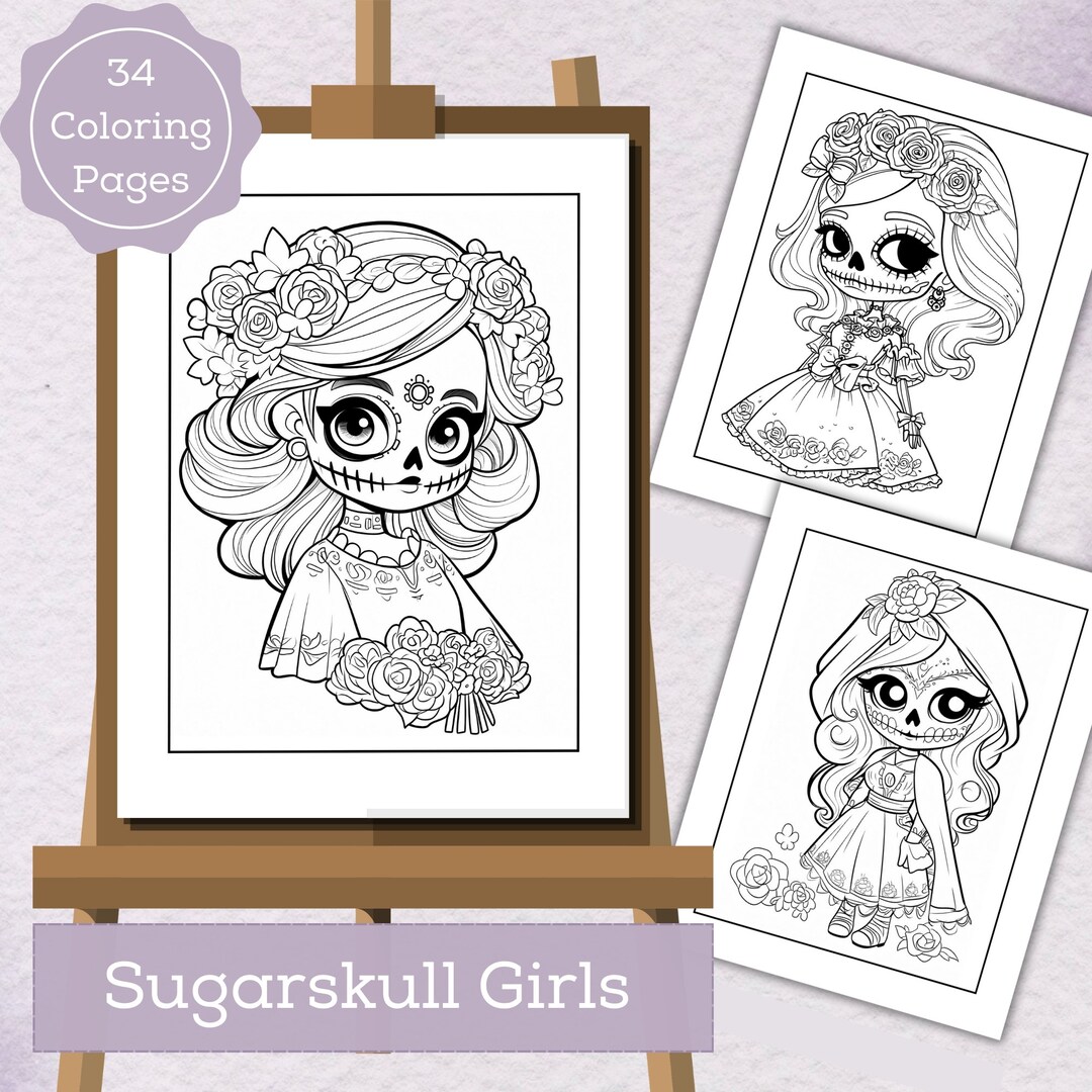 Chibi Coloring Pages Cute Chibi Sugarskull Coloring Pages for Kids and ...