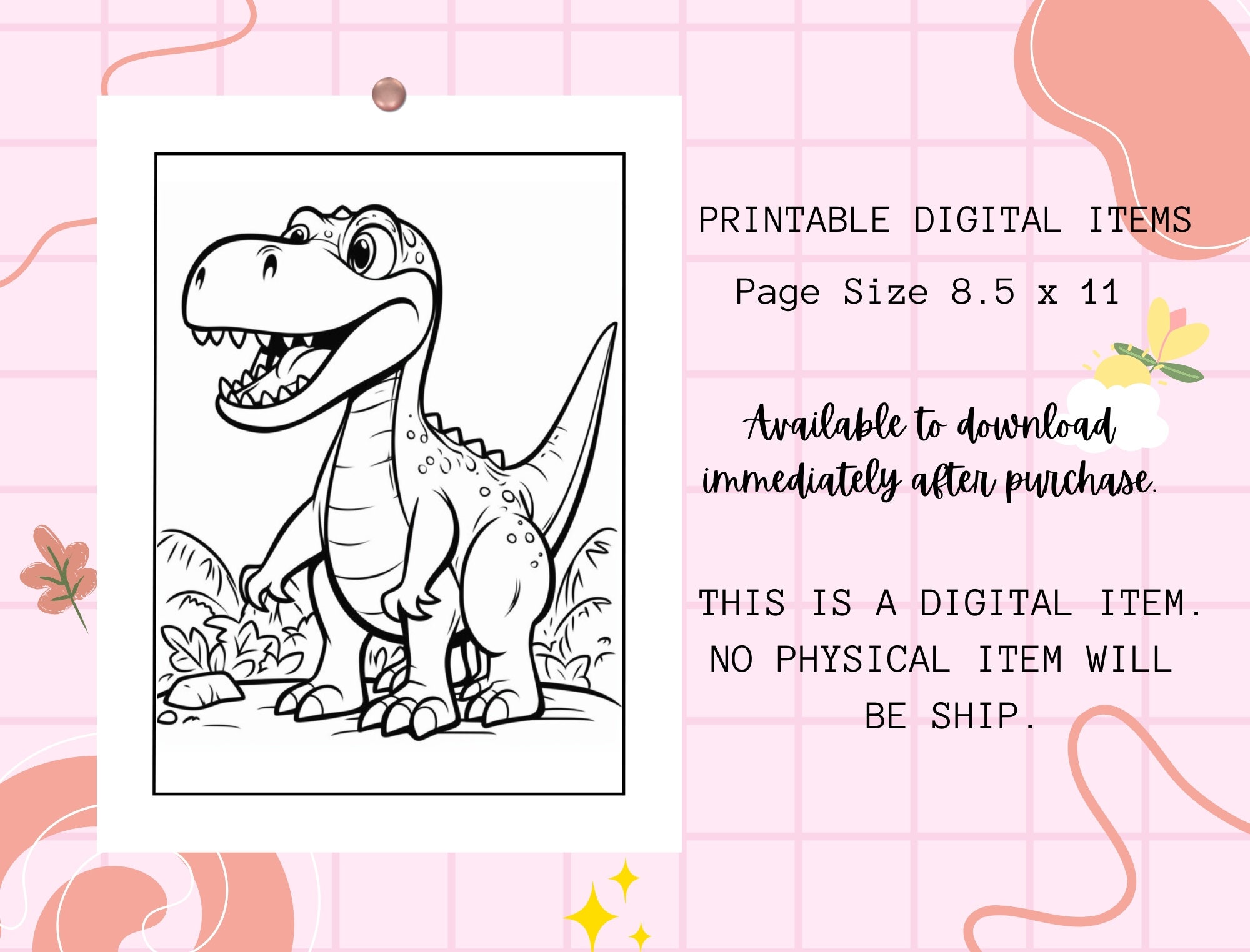 Dinosaurs Coloring Pages 20 Pages Dinosaurs for Kids - Etsy