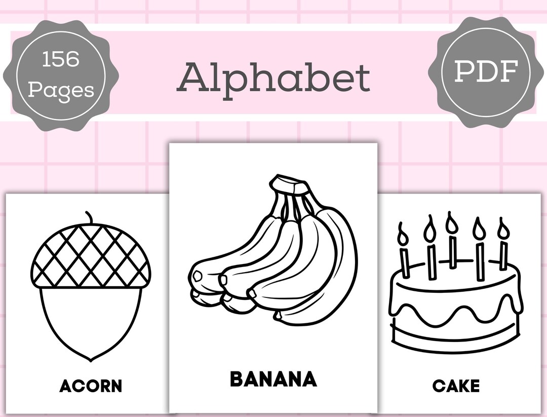 Alphabet Coloring Pages 156 Pages Kids Learning Alphabet - Etsy